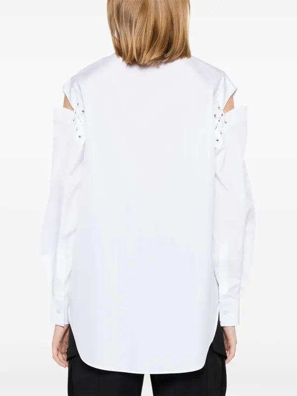 Alexander McQueen Cut-out Detail Cotton Shirt