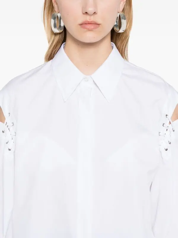 Alexander McQueen Cut-out Detail Cotton Shirt