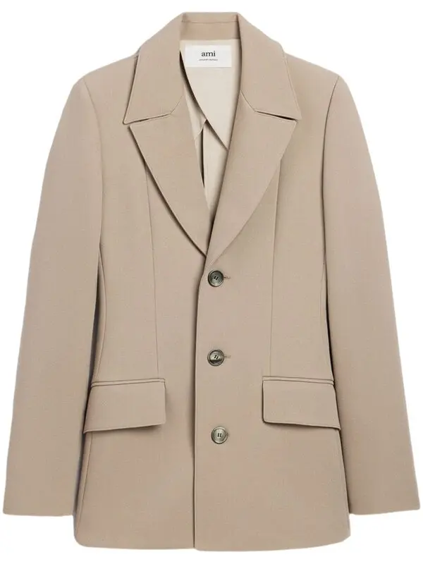 Ami Tailored Virgin Wool Blazer - Neutrals