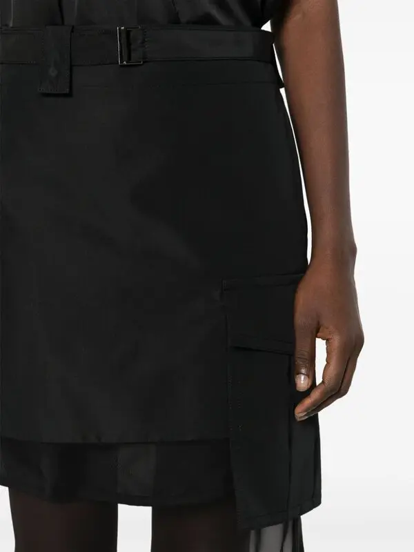 Sacai Asymmetric Panelled Midi Skirt