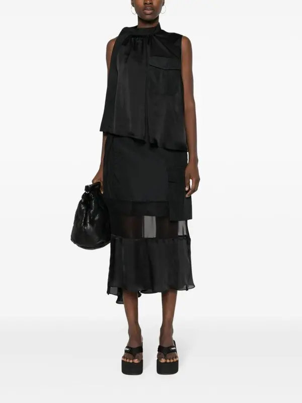 Sacai Asymmetric Satin Top