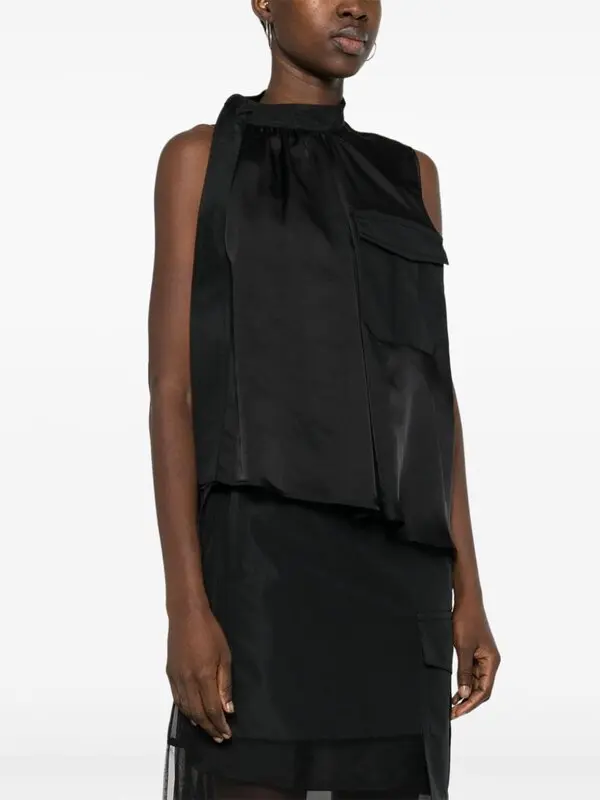 Sacai Asymmetric Satin Top