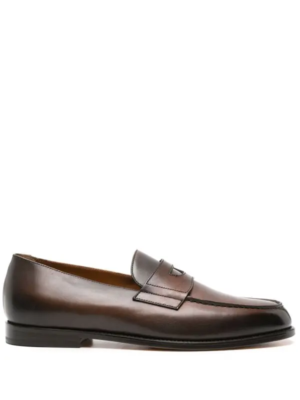 DOUCAL'S Burnished-finish Leather Loafers