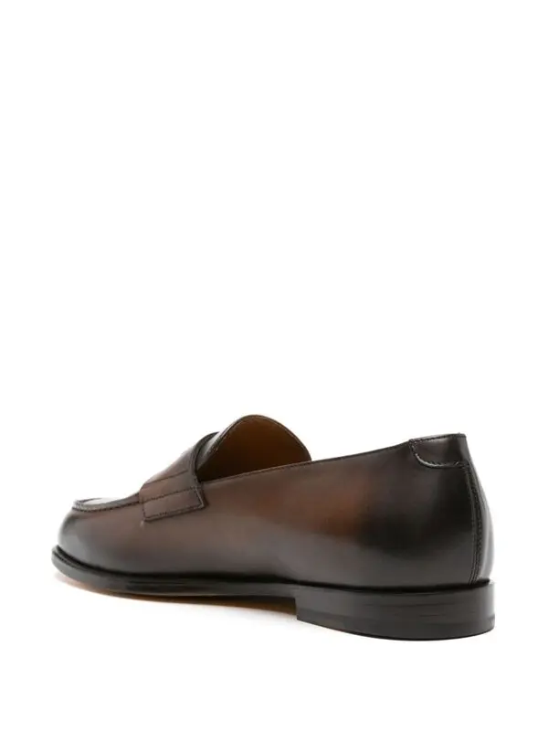DOUCAL'S Burnished-finish Leather Loafers