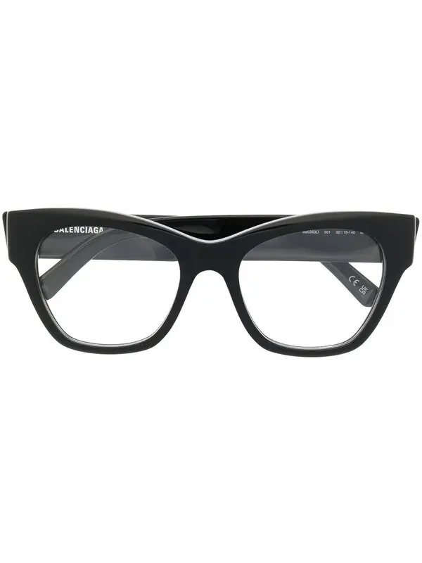 Balenciaga Logo Cat-eye Glasses - Black