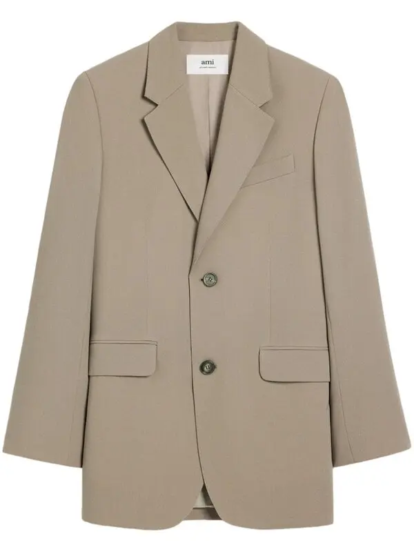 Ami Single-breasted Virgin Wool Coat
