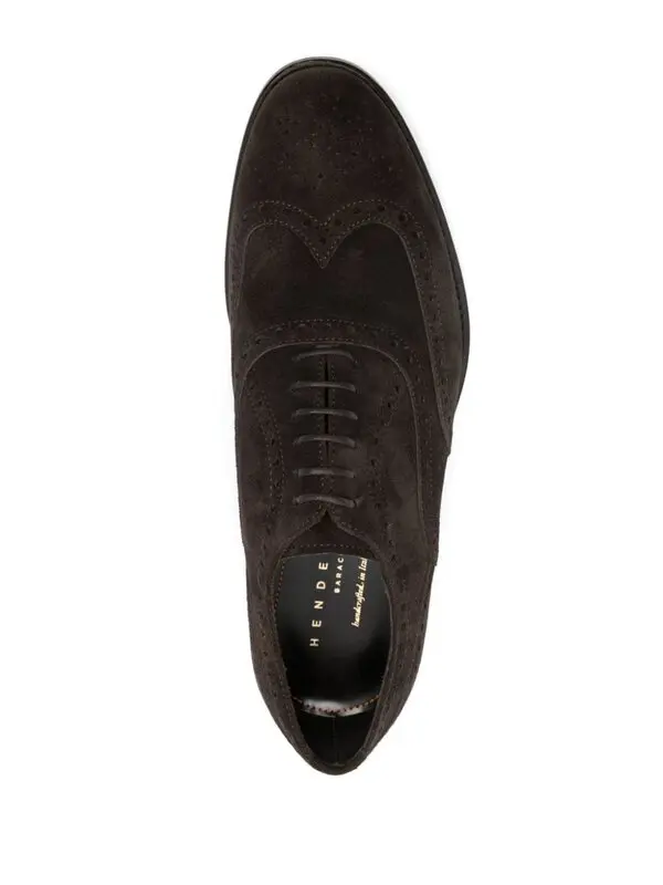 HENDERSON BARACCO Stacked-heel Suede Brogues