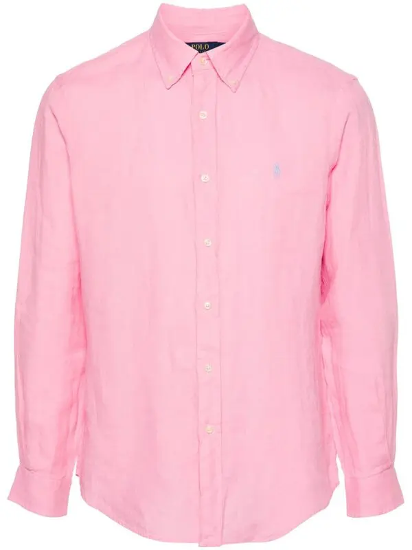 Polo Ralph Lauren Polo Pony-embroidered Linen Shirt - Pink