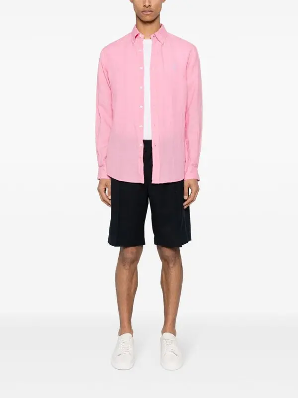 Polo Ralph Lauren Polo Pony-embroidered Linen Shirt - Pink