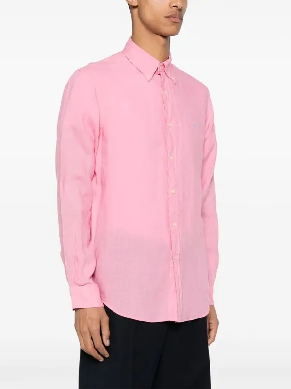 Polo Ralph Lauren Polo Pony-embroidered Linen Shirt - Pink