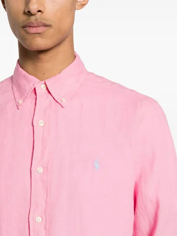 Polo Ralph Lauren Polo Pony-embroidered Linen Shirt - Pink