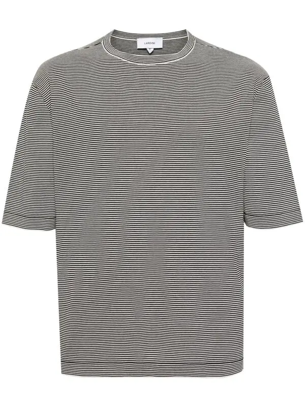 LARDINI Striped Cotton T-shirt - White