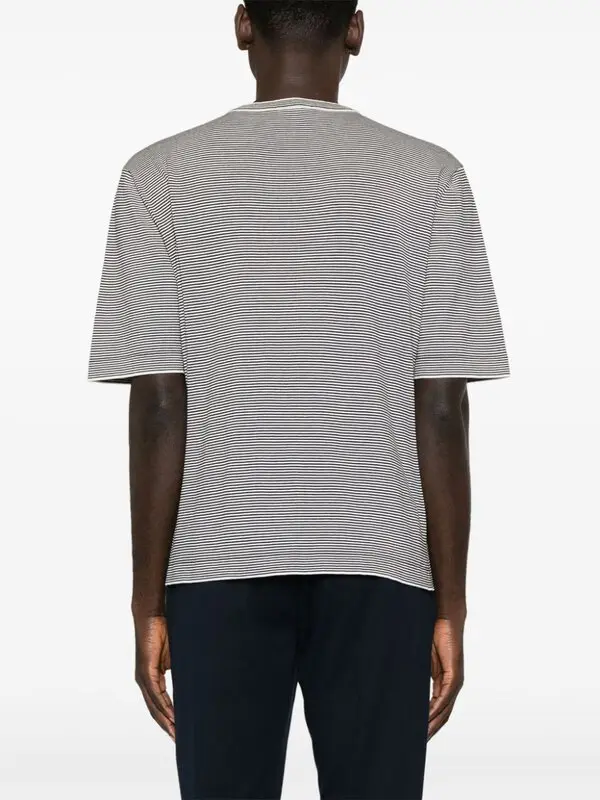 LARDINI Striped Cotton T-shirt - White