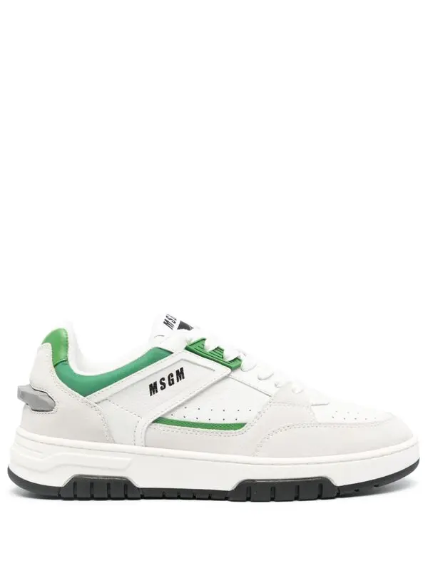 MSGM Panelled Leather Sneakers