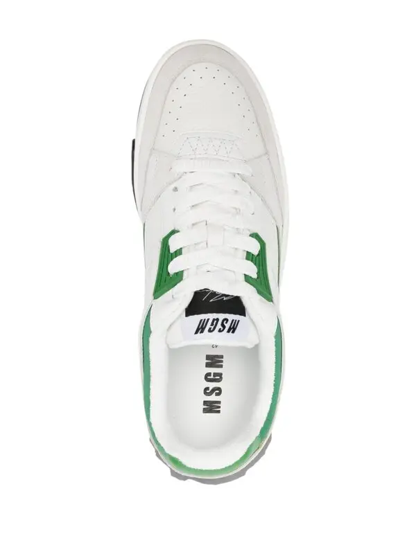MSGM Panelled Leather Sneakers