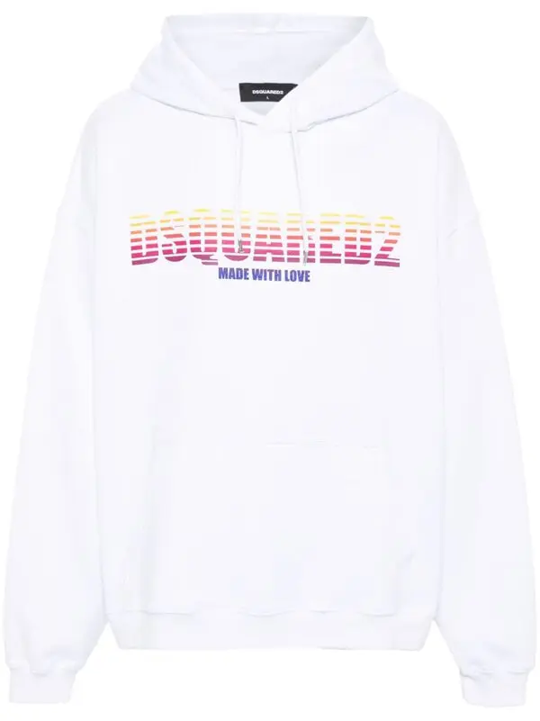 Dsquared2 Logo-print Cotton Hoodie - White
