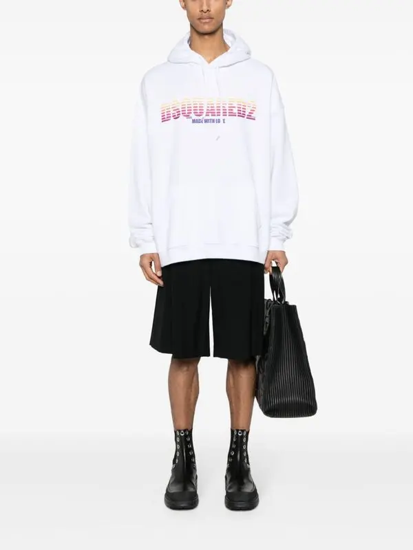 Dsquared2 Logo-print Cotton Hoodie - White