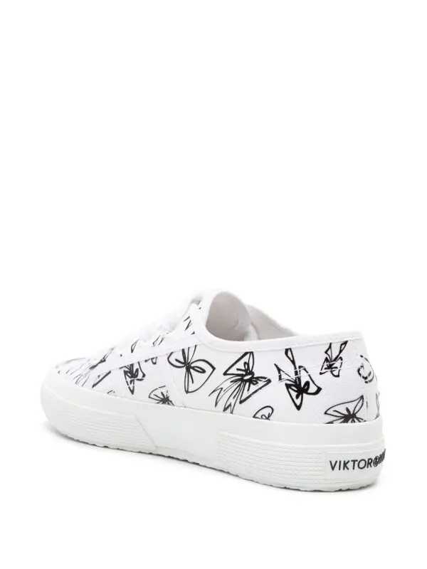 Viktor & Rolf X Superga Bow-print Canvas Sneakers