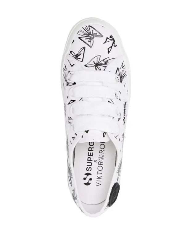 Viktor & Rolf X Superga Bow-print Canvas Sneakers