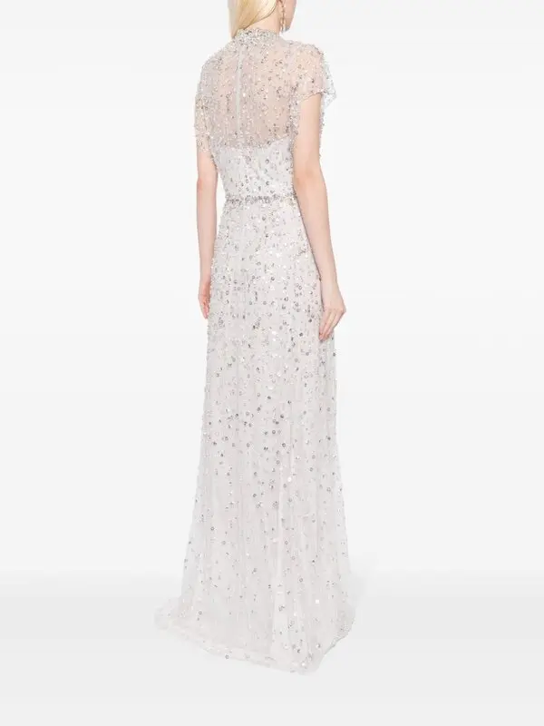 Jenny Packham Crystal Drop Gown - Grey