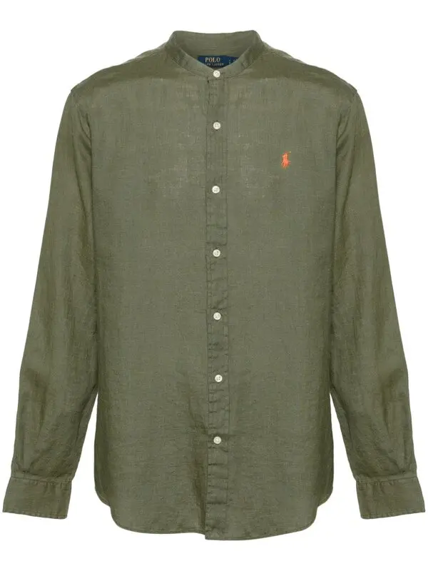 Polo Ralph Lauren Polo-pony-motif Linen Shirt - Green