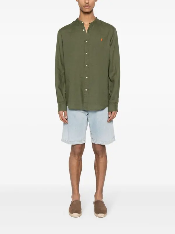 Polo Ralph Lauren Polo-pony-motif Linen Shirt - Green