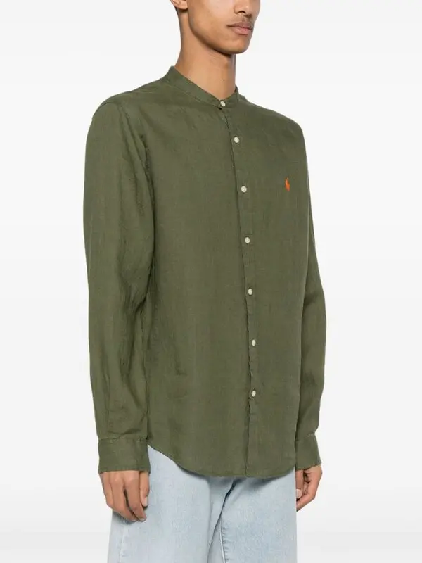 Polo Ralph Lauren Polo-pony-motif Linen Shirt - Green