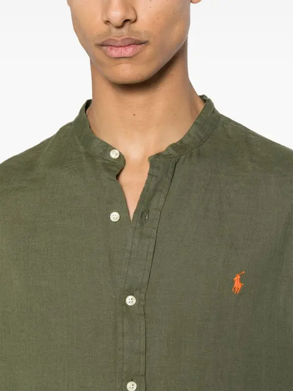 Polo Ralph Lauren Polo-pony-motif Linen Shirt - Green