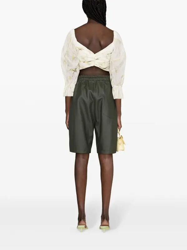 Zimmermann Acacia Birds-print Cropped Blouse