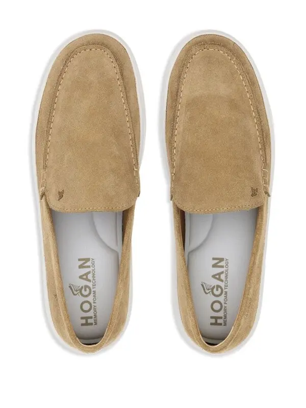 Hogan Almond-toe Suede Loafers