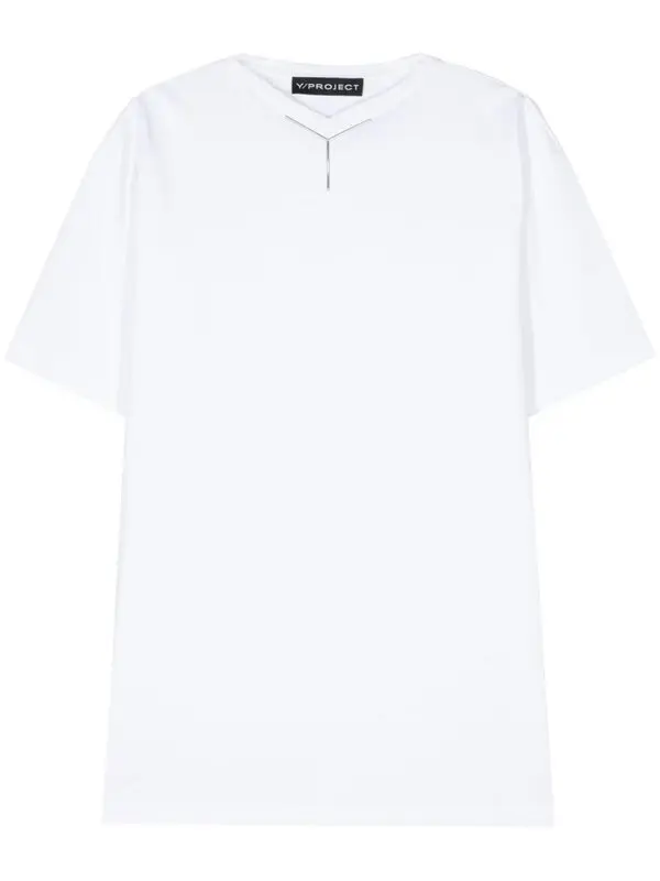 Y/project Logo-appliqué Cotton T-shirt - White