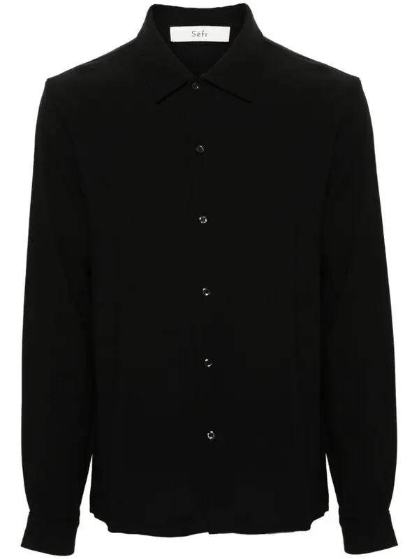 Séfr Crepe Long-sleeved Shirt - Black