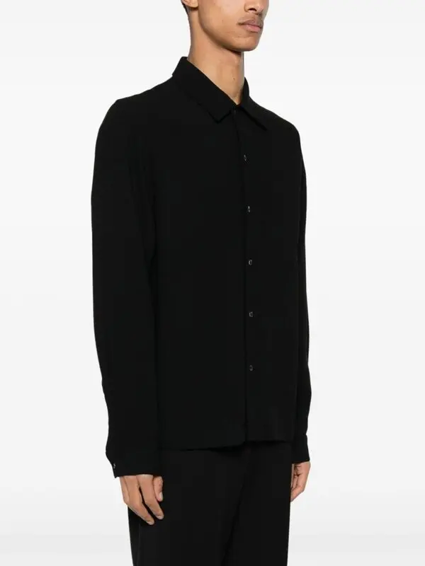 Séfr Crepe Long-sleeved Shirt - Black