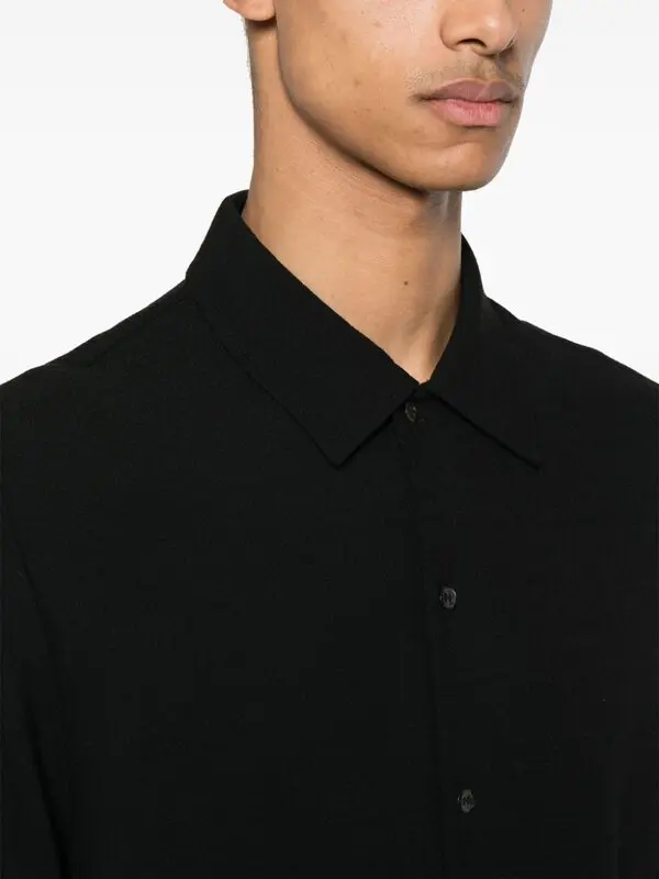 Séfr Crepe Long-sleeved Shirt - Black