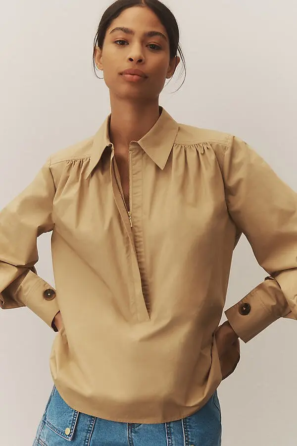 MARE MARE X Long-sleeve Henley Blouse