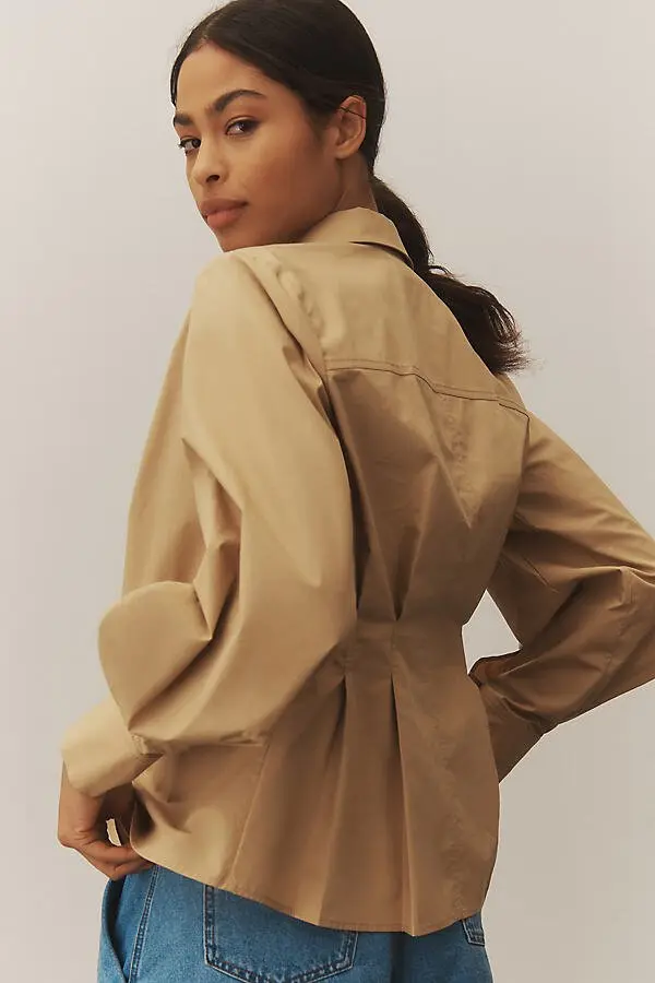 MARE MARE X Long-sleeve Henley Blouse