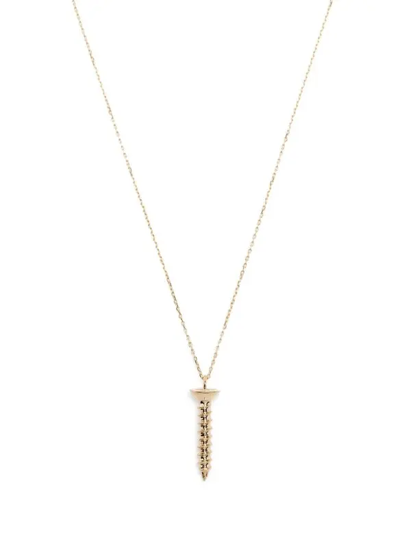 Mateo 14k Yellow Gold Screw Pendant Necklace - Silver