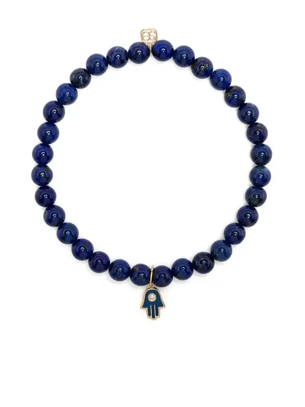 SYDNEY EVAN 14k Yellow Gold Hamsa, Lapis Lazuli, And Diamond Bracelet - Blue