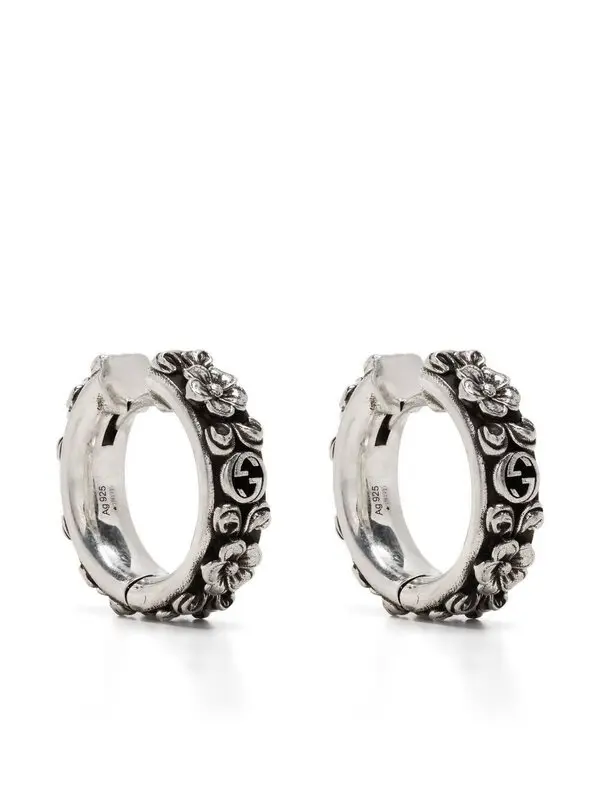 Gucci Sterling Interlocking G Hoop Earrings