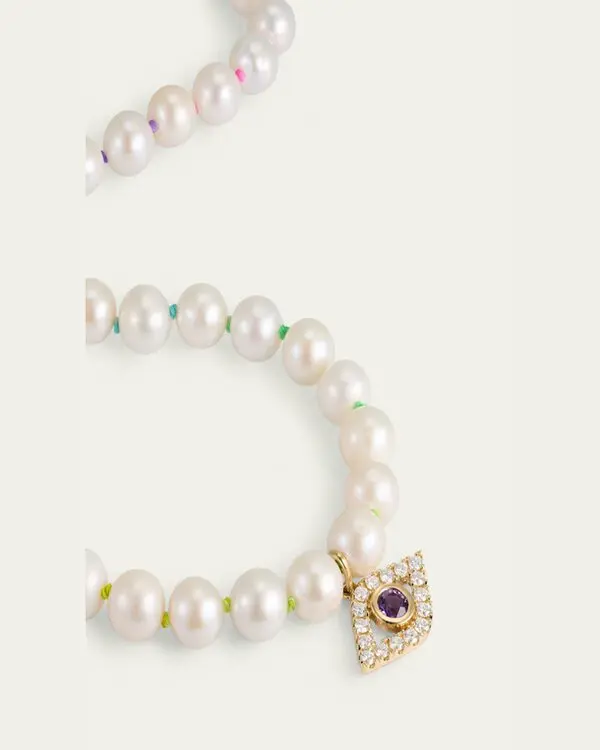 SYDNEY EVAN 14k Yellow Gold And Diamond Evil Eye Necklace