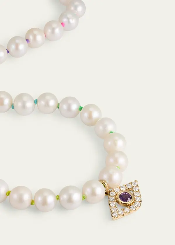 SYDNEY EVAN 14k Yellow Gold And Diamond Evil Eye Necklace