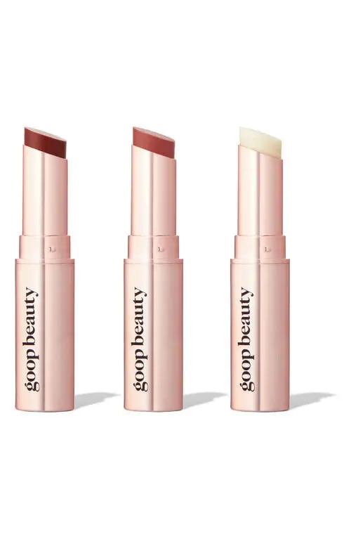 Goop Genes Clean Nourishing Lip Balm Trio - Rose/ Garnet/ Clear