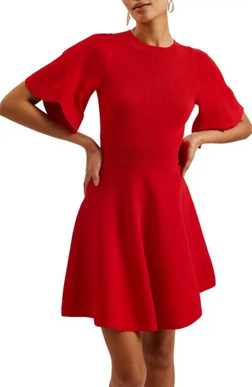 ribbed fit and flare dress Women's Lexi Rib Sun-In Fit & Flare Dress | Cocoa
