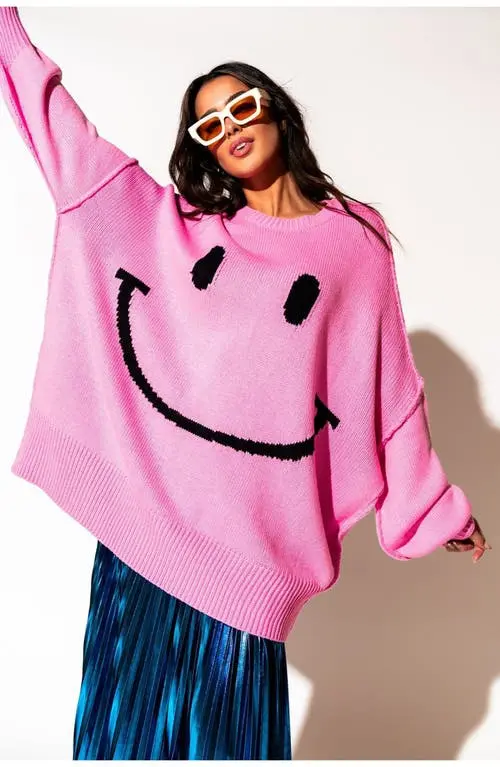 DRESSED IN LALA Smile Seratonin Oversize Sweater