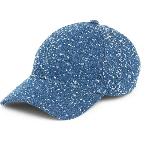 Rag & Bone Harlow Denim Baseball Cap - Mid Tweed Blue