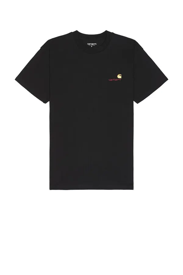 Carhartt Work In Progress Short Sleeve American Script T-shirt - Black