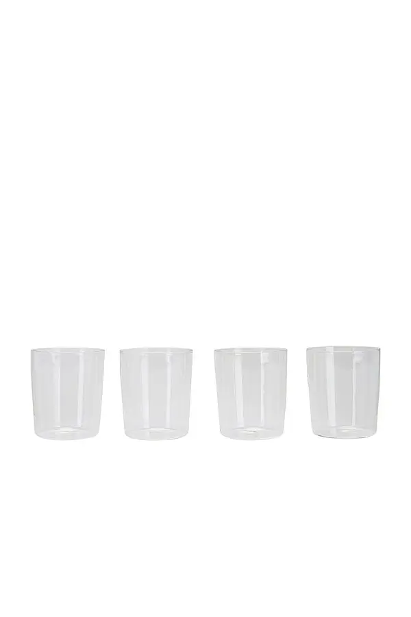 HAWKINS NEW YORK Essential Set Of 4 Medium Glasses In White - Clear