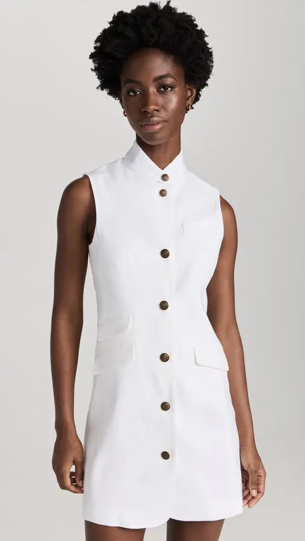 Rag & Bone Slade Linen Vest Dress In White - 80% Off | Editorialist