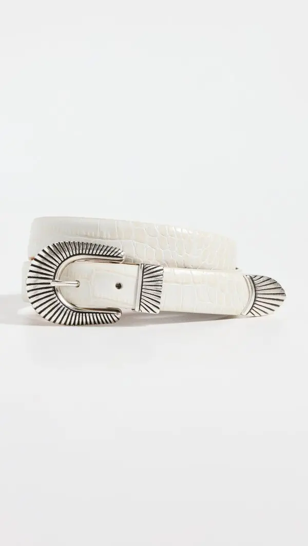 Anderson's Narrow Western Mock Croc Belt - Taupe