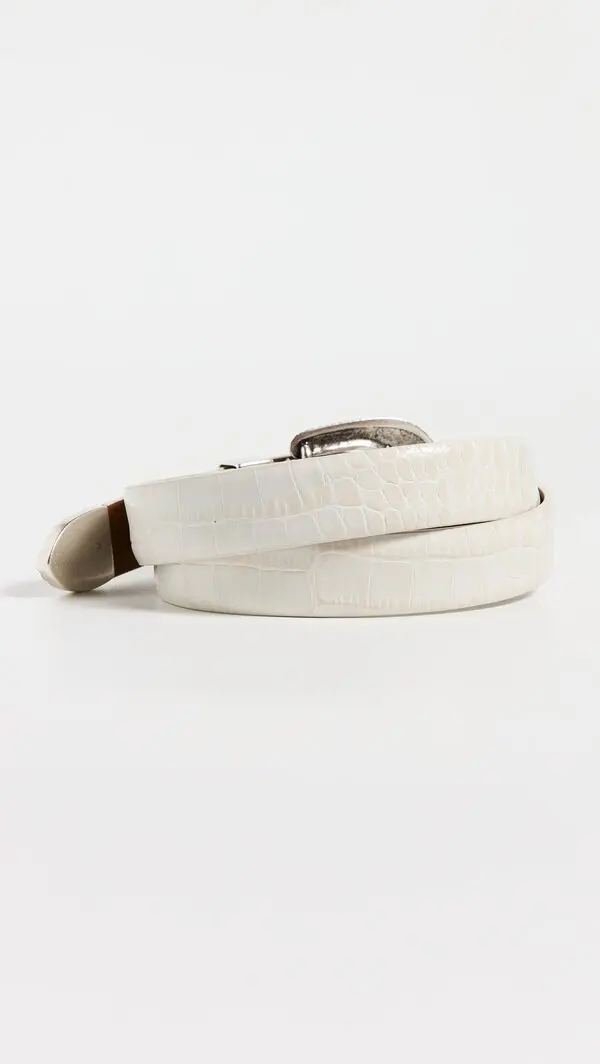 Anderson's Narrow Western Mock Croc Belt - Taupe